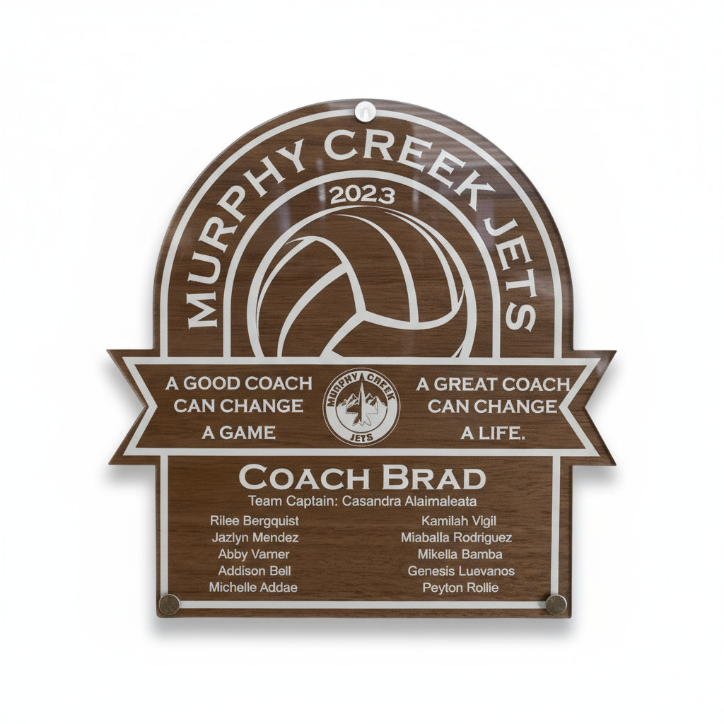 Volleyball Coach Plaque – Custom Engraved Award – MVP Engraving