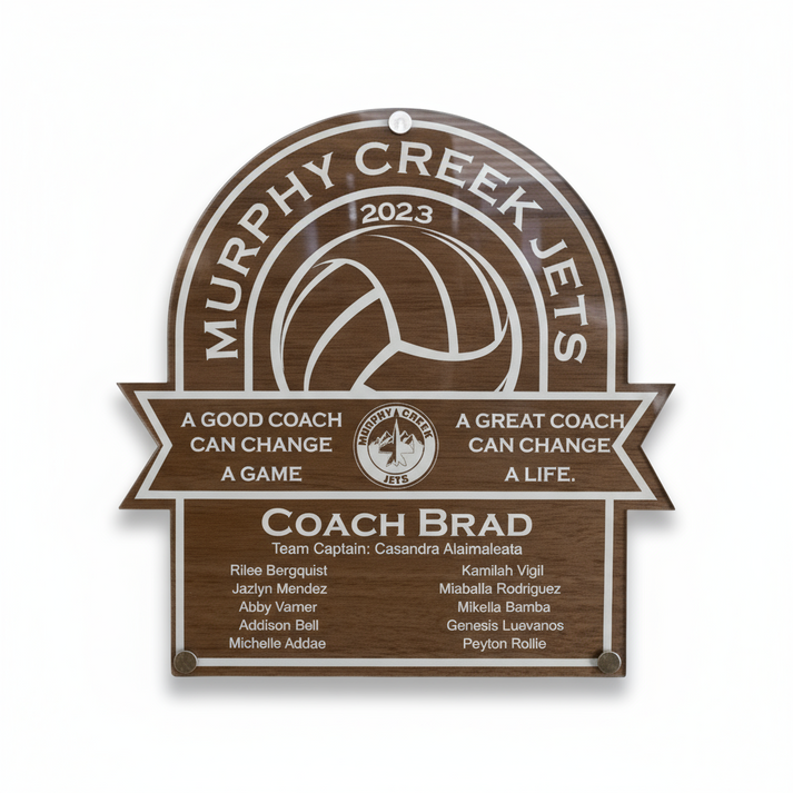 Volleyball Coach Plaque – Custom Engraved Award – MVP Engraving